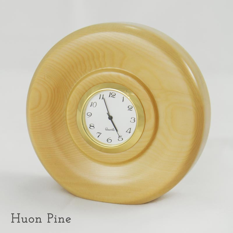 Lacquered Wooden Clock - Living Edge Tasmanian Timber